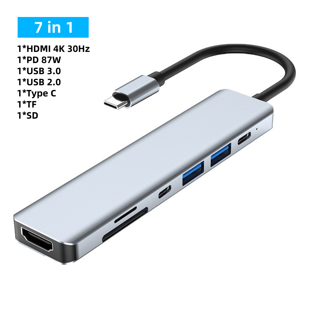 7 in 1 usb c hub usb 3.0 hdmi 4k 60hz video usb 2.... – Vicedeal