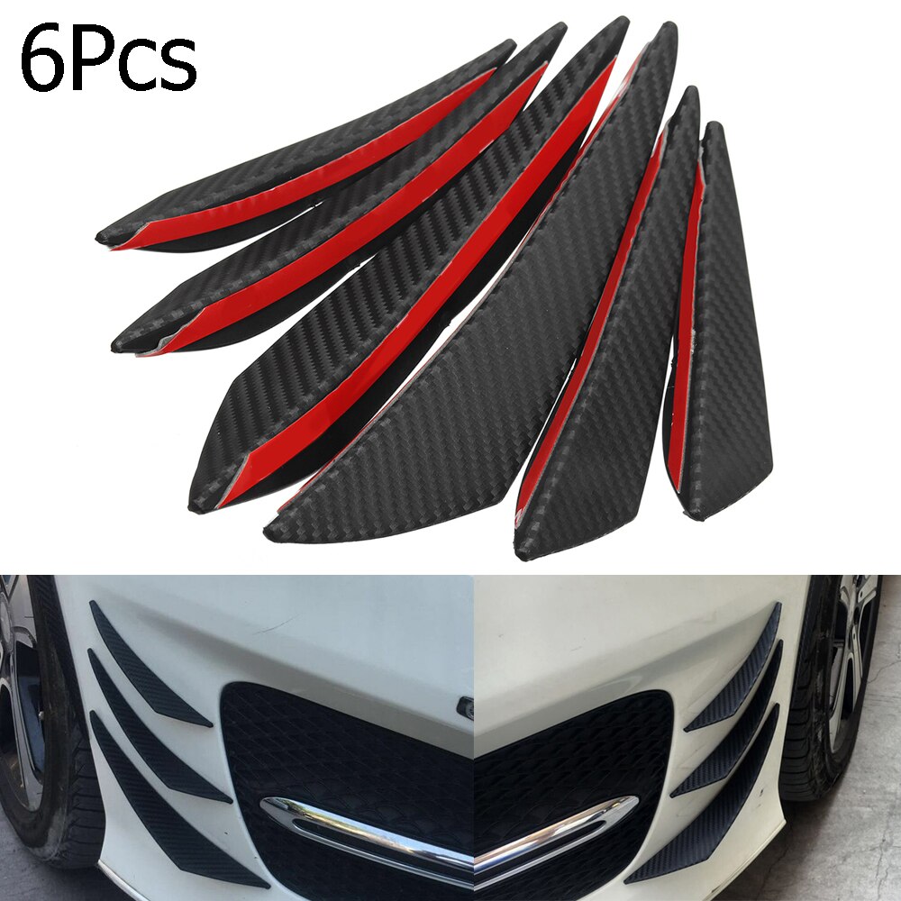 6Pcs Carbon Fiber Style Car Front Bumper Lip Split... – Vicedeal