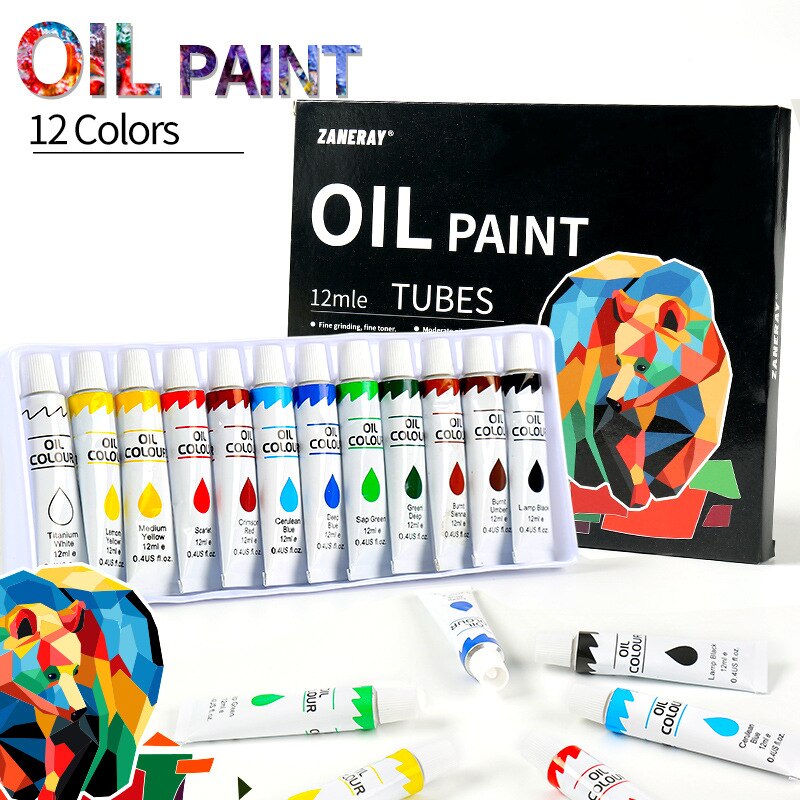 12/24 Colors 12ml Oil Paints Set Non-Toxic Oil Pai... – Grandado