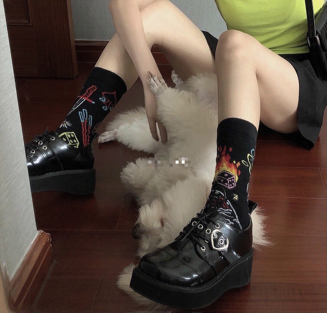 Women's Black Round Toe Lace Up Punk Pumps Heart B... – Grandado