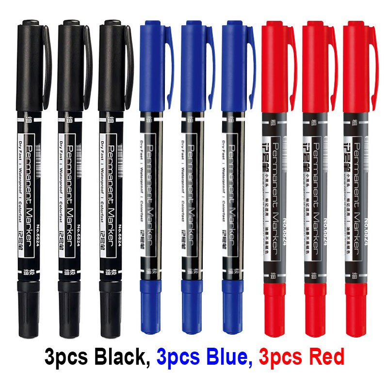Dual Tip 0.5MM Paint Marker Pen Black Blue Red Dou... – Grandado