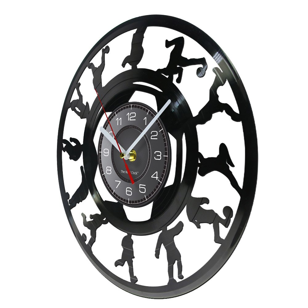 Vintage Football Players Silhouette Vinyl Record W... – Grandado