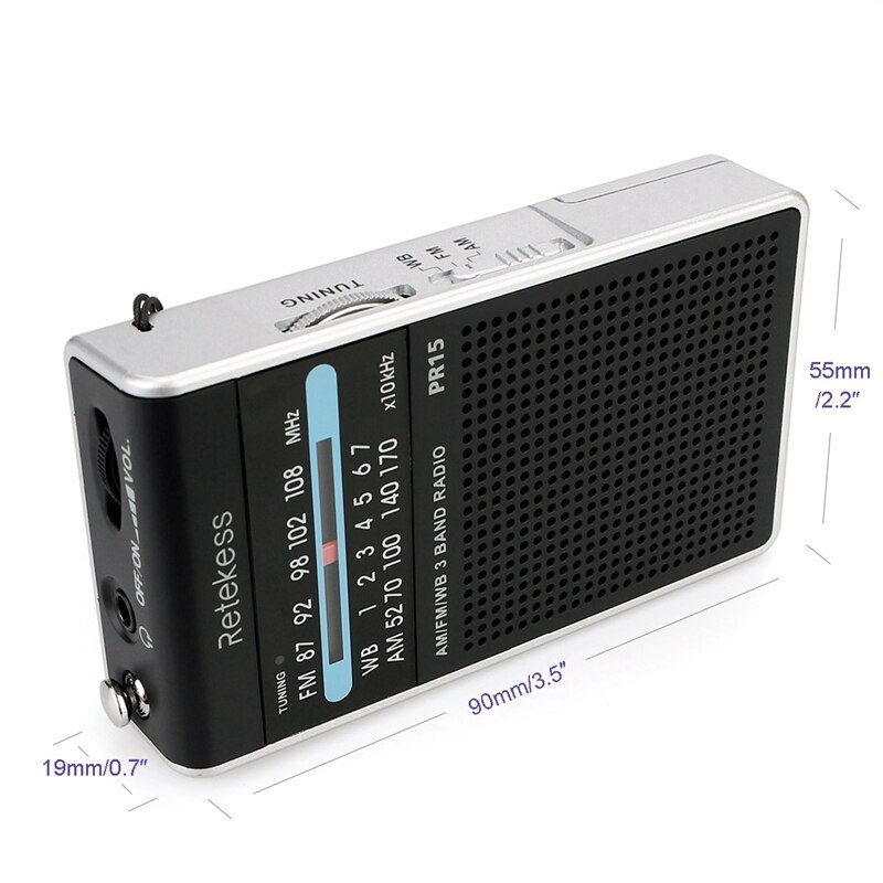 Reteess pr15 fm am noaa pointer tuning radio mini... – Vicedeal