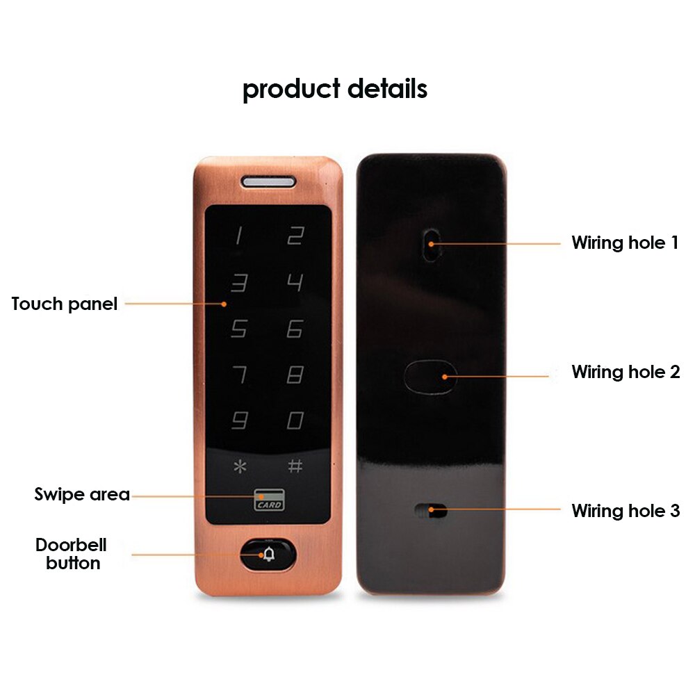 Backlight Touch Metal 125khz RFID Access Control E... – Grandado