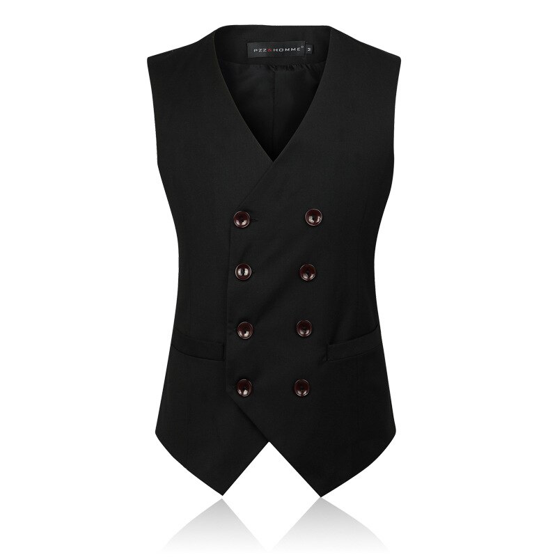 Men Double Breasted Suit Vest V-Neck Slim Fit Cott... – Grandado