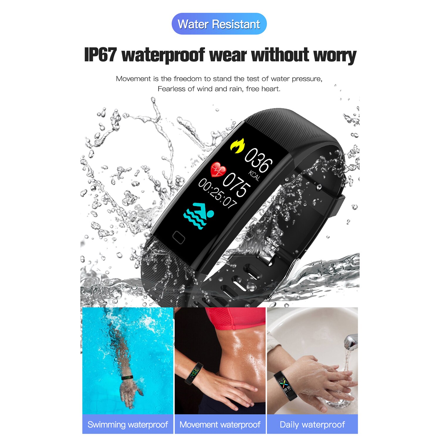 Smart Armband Lichaamstemperatuur Pr Polsslag SpO2... – Vicedeal