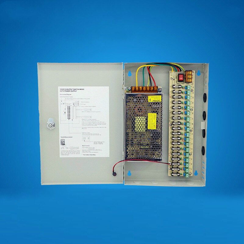 18 Port Channel 15A 180W CCTV Power Supply Box Dis... – Grandado