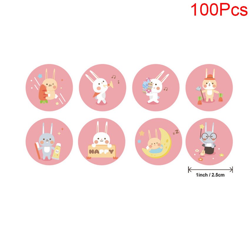 100-500pc Cute Rabbit Stickers Pink bunny labels S... – Grandado