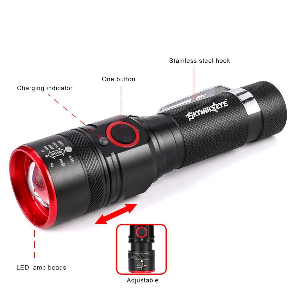 Skywolfeye Waterproof 2000LM T6 Aluminum Alloy Tel... – Grandado