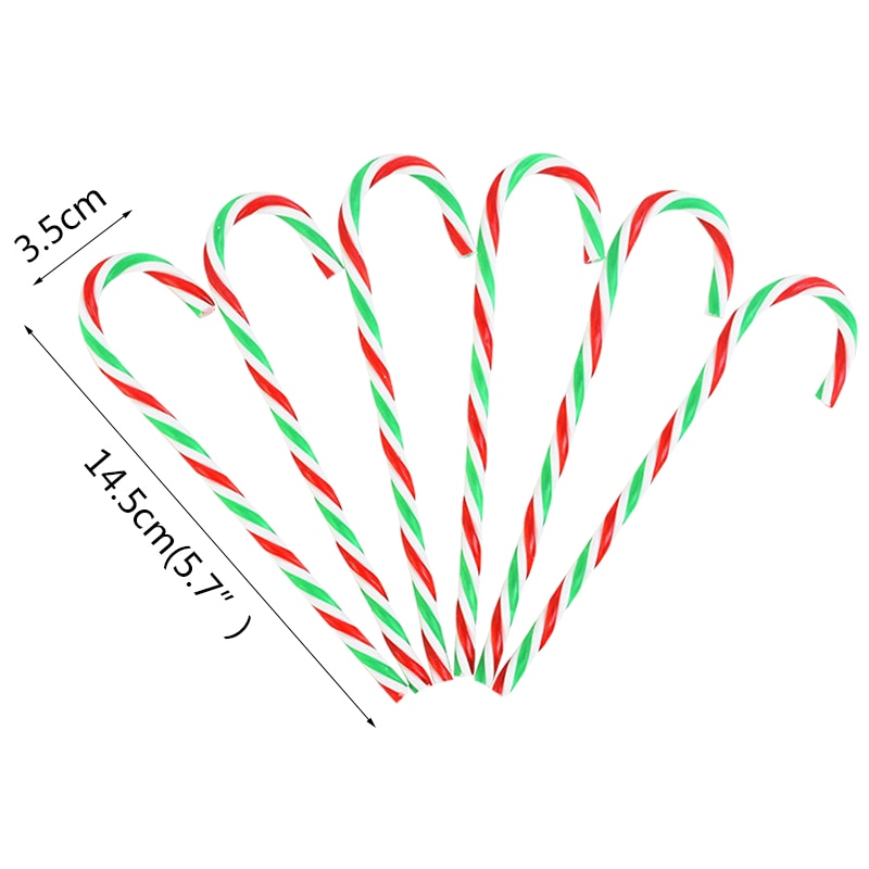 6pcs Acrylic Candy Canes Christmas Decoration Suga... – Grandado