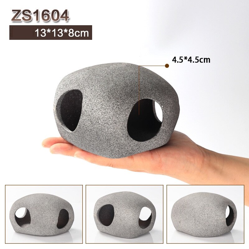Stackable Rock Caves Fish Tank Landscaping Clay Po... – Grandado
