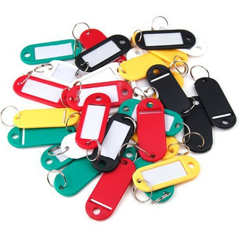 10pcs Coloured Plastic Key Fobs Luggage ID Tags La... – Grandado