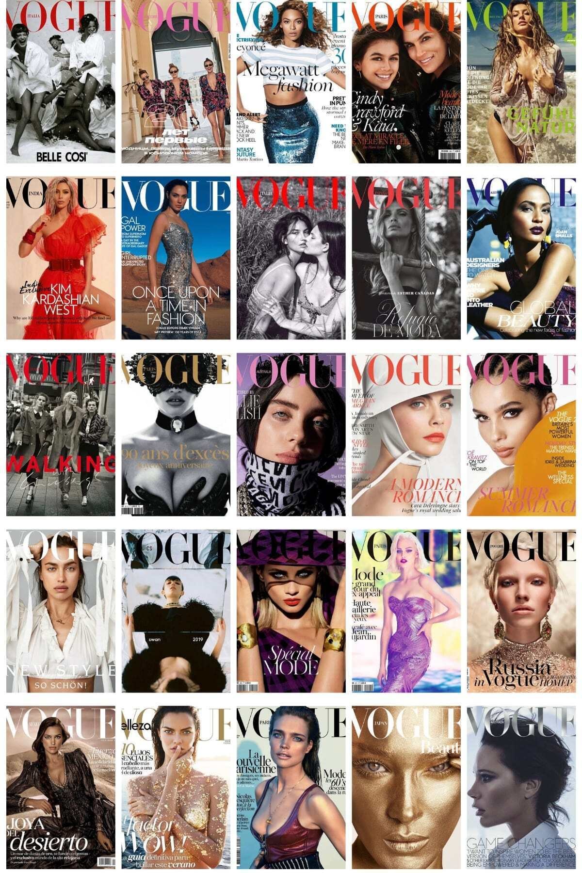 Vogue Magazine Covers Poster Set-100 Pcs-Coated Pa... – Grandado