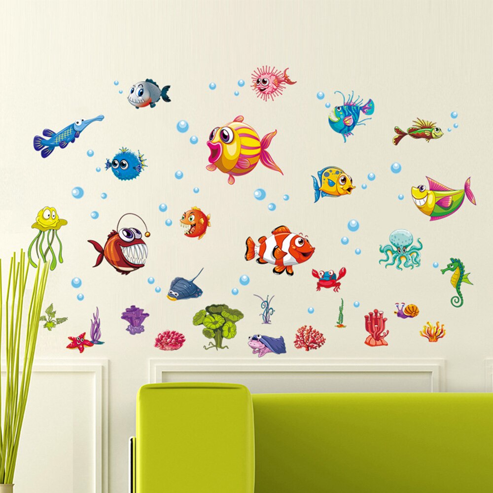 Cartoon Fish Wall Stickers Child Room Decor Bathro... – Grandado