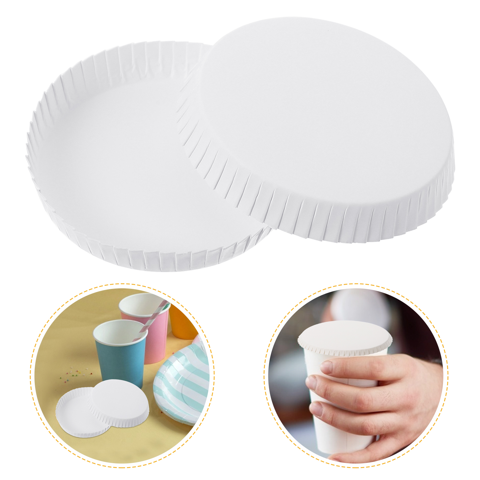 100 Pcs Paper Drinking Cup Covers Stackable Cup Li... – Vicedeal