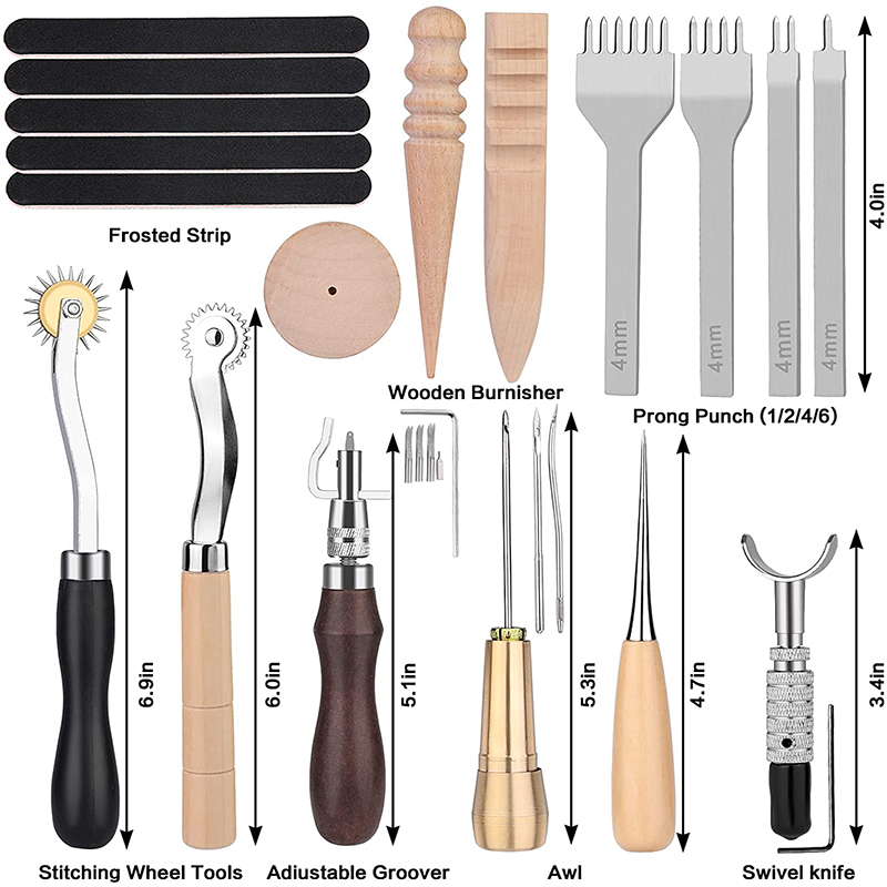 SHWAKK Leather Craft Tools Kit Wax Ropes Needles H... – Grandado