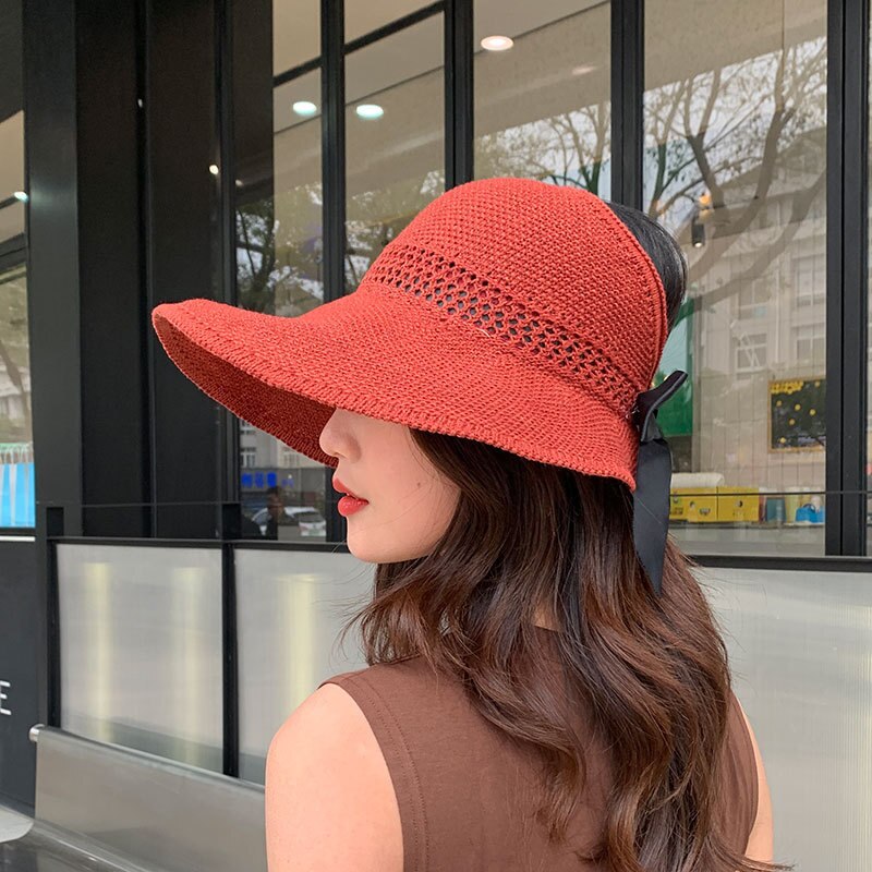 Sombrero de sol con lazo Retro para mujer, visera ... – Grandado
