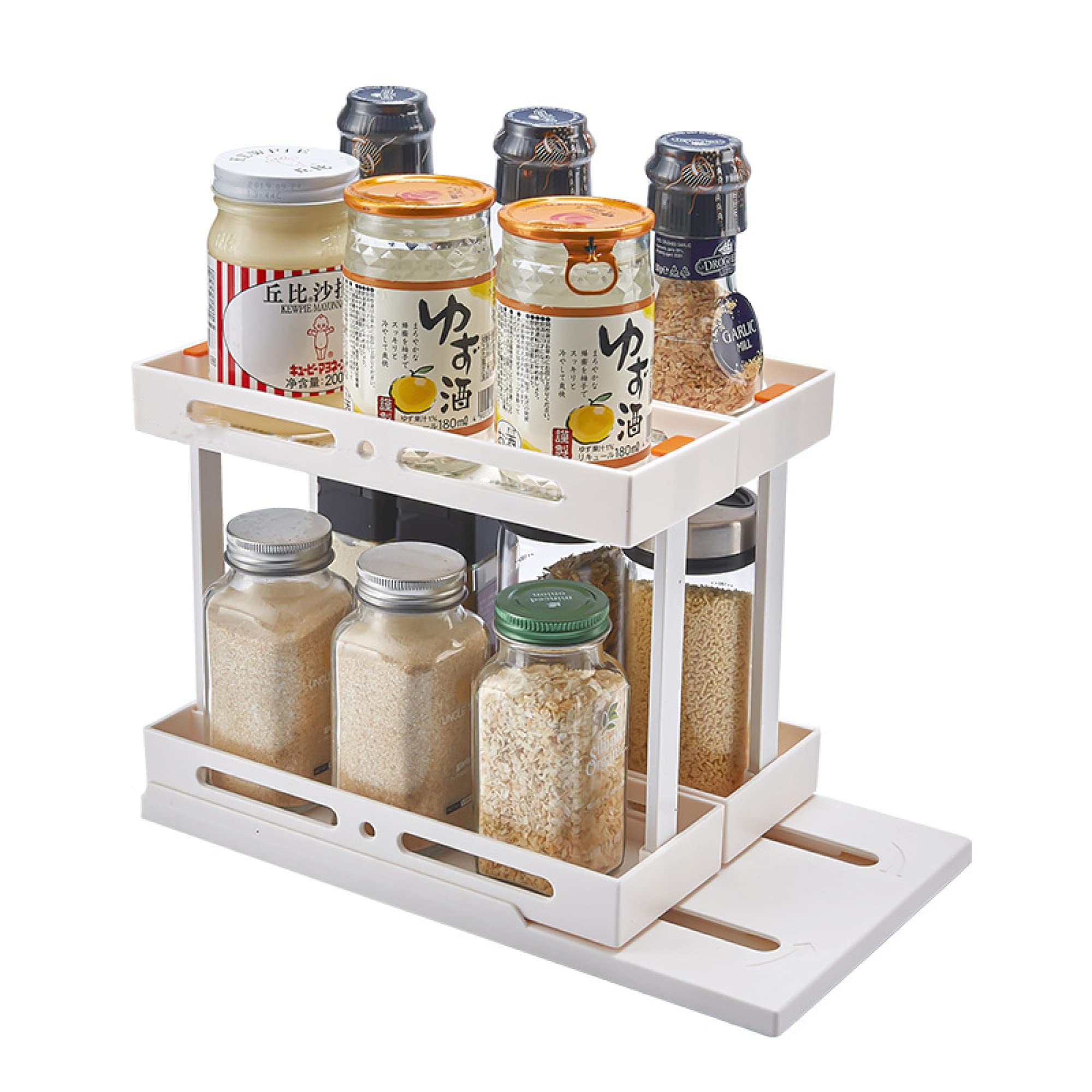 2 Tier Pull-out and Rotate Kitchen Spice Rack Mult... – Vicedeal