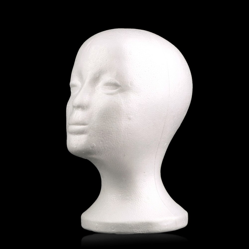 Blanco femenino de poliestireno maniquí cabeza mod... – Grandado