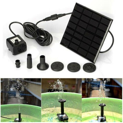 Solar Powered Panel Fountain Garden Pool Pond Subm... – Grandado