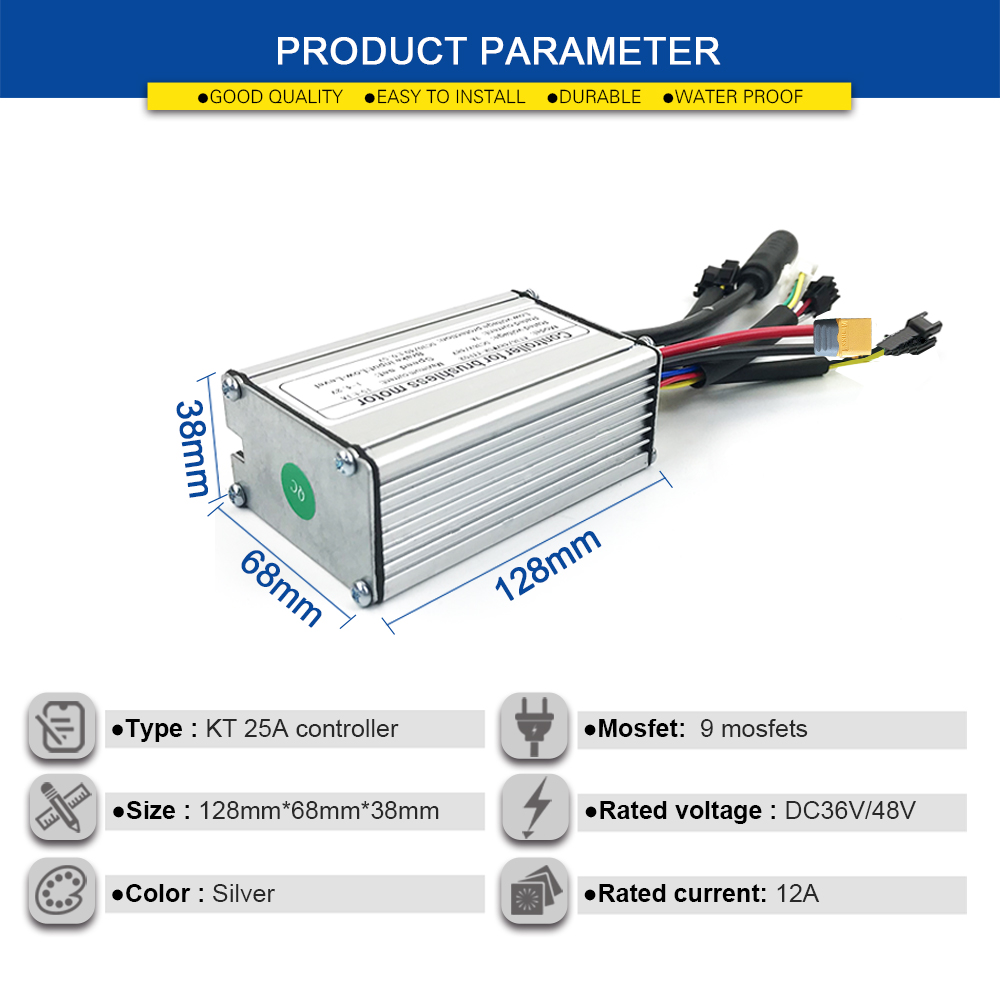 Kt Ebike Controller 36V 48V 25A 500W 750W Borstell... – Vicedeal