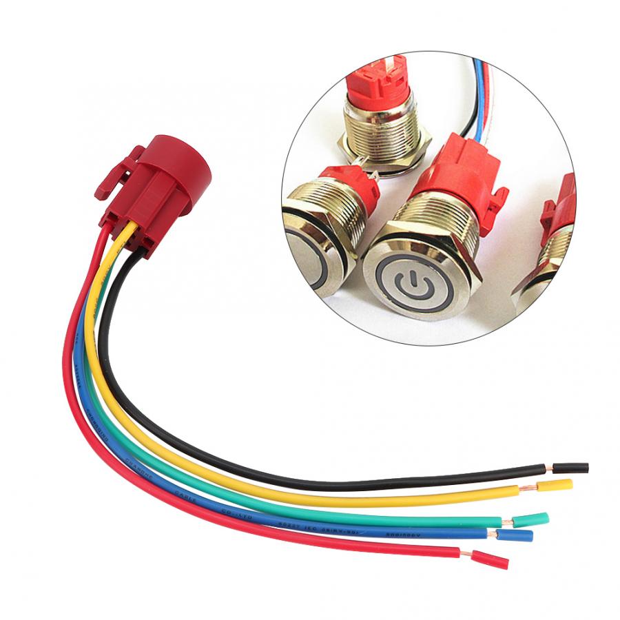 5PCS 5 pin Metal Button Switch Wire Socket Connect... – Vicedeal