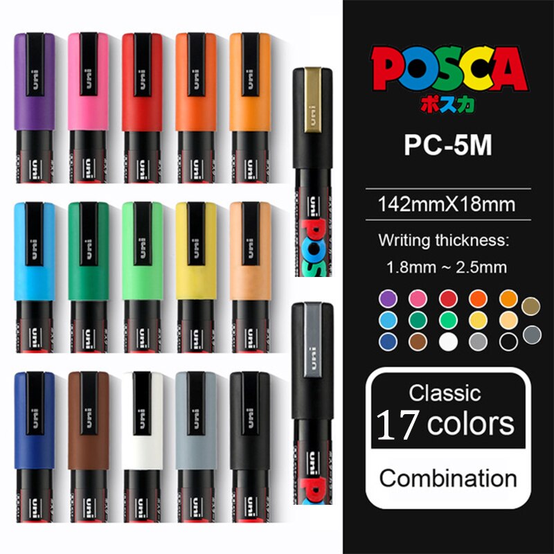 14/17 Colors UNI POSCA Series Marker Combination P... – Grandado
