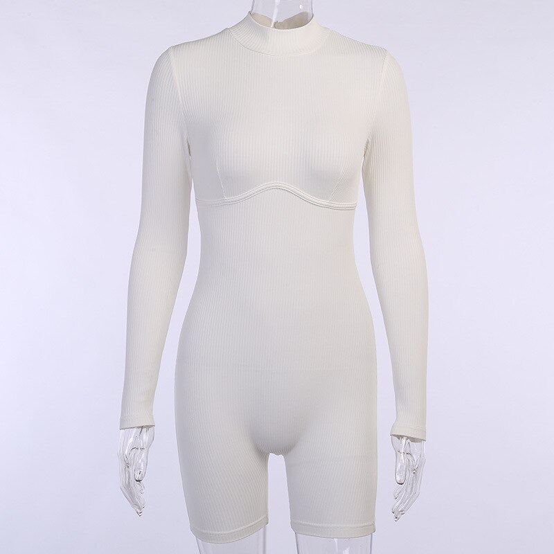 Cotton Ribbed Bodycon Sporty Romper Women Summer L... – Grandado