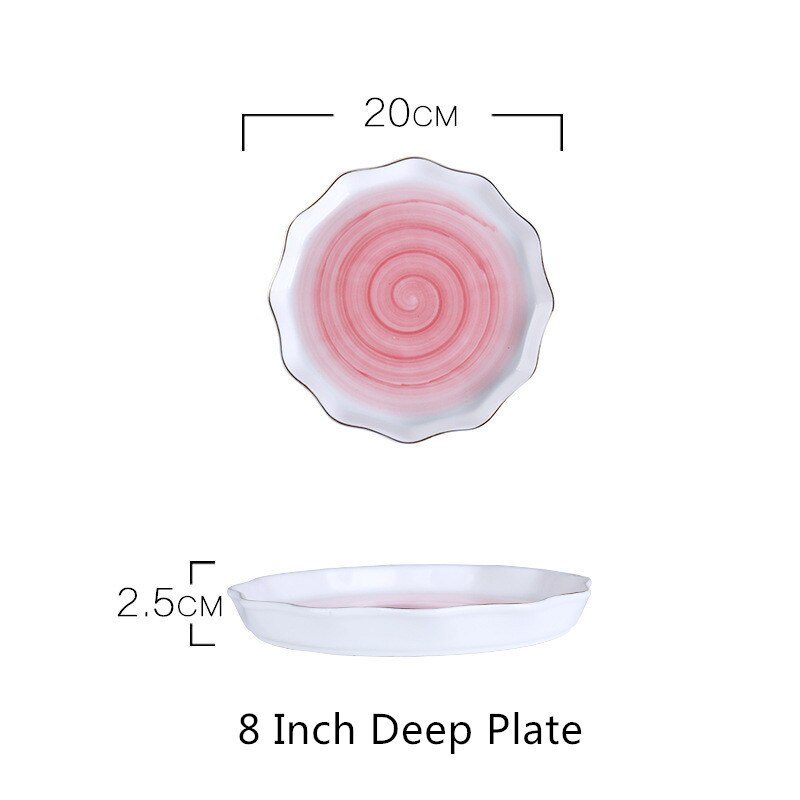 Nordisk farve skiftende keramisk tallerken guldkan... – Grandado