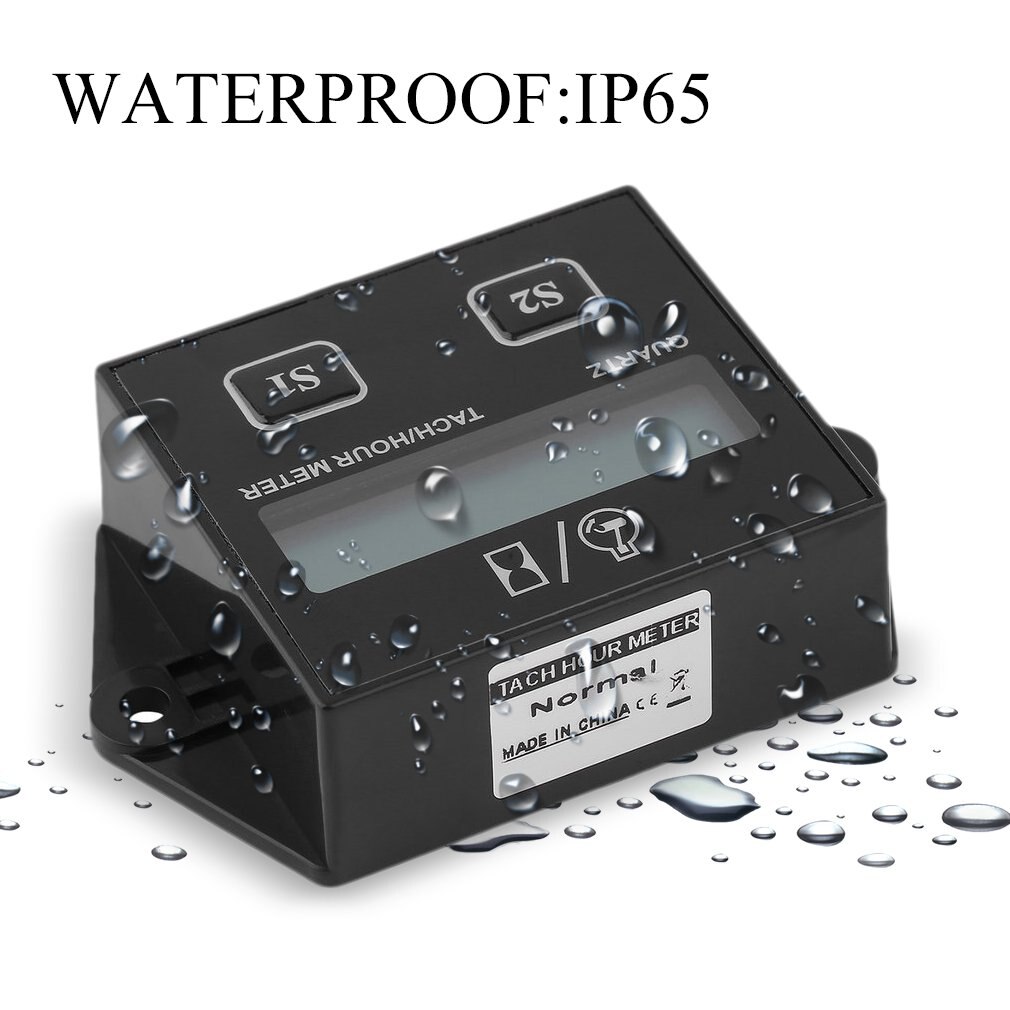 Waterproof Digital Engine Tach Hour Meter Tachomet... – Vicedeal