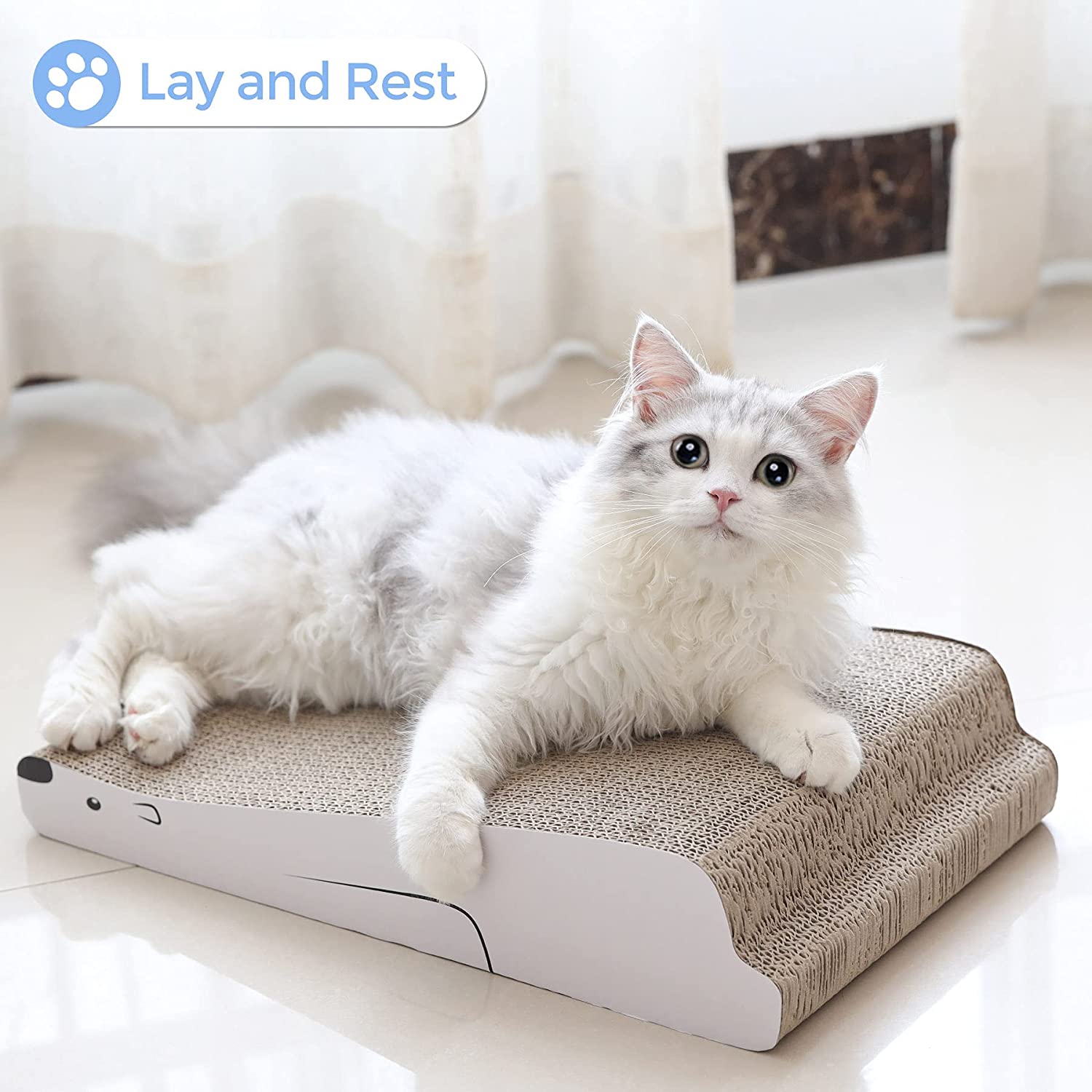 Cardboard Cat Scratcher, Scratching Pad, Incline C... – Grandado