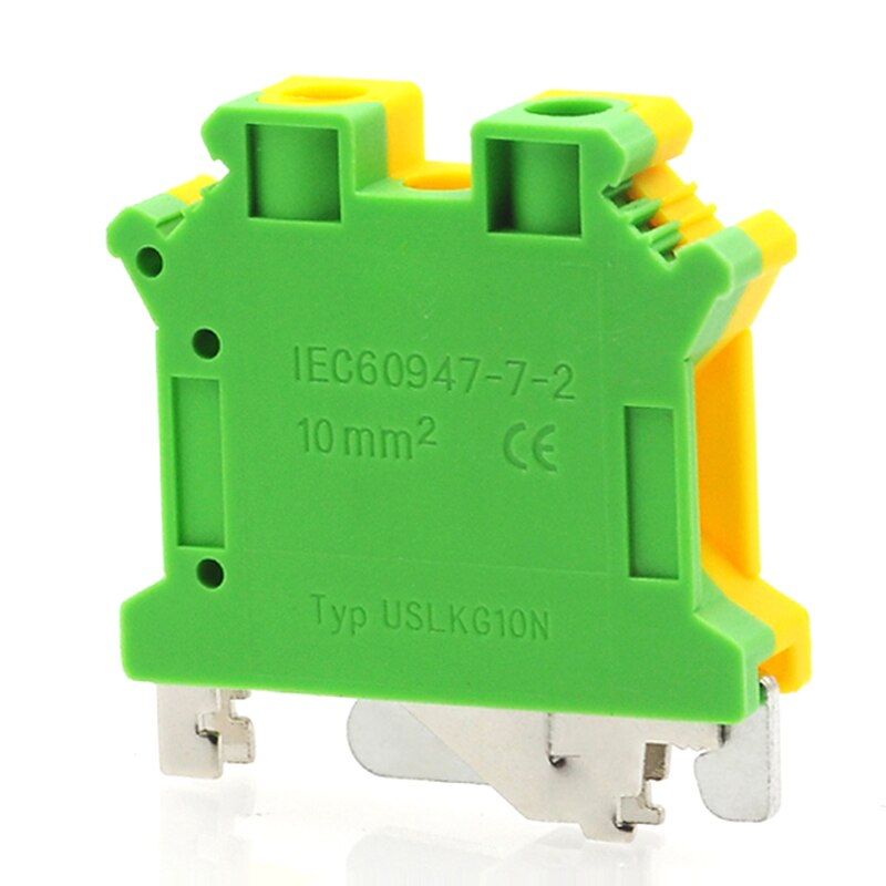 2Pcs Ground Terminal Blocks USLKG10 DIN Rail Screw... – Grandado