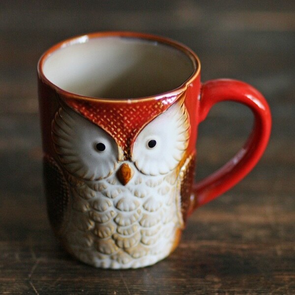 Owl Ceramic Coffe Cup Pottery Milk Coffee Cups Xma... – Grandado
