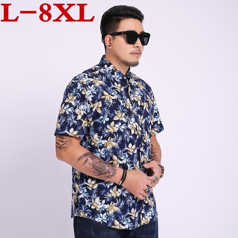 plus size 8XL Mens Hawaiian Shirt Male Casual Cami... – Grandado