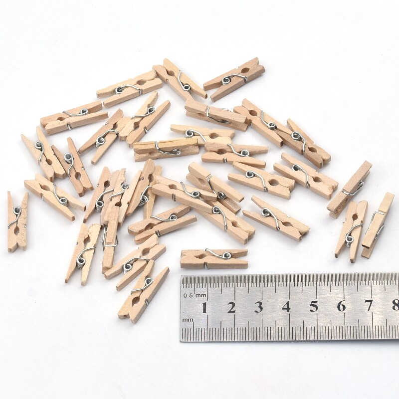 50PCS Golden Silver Mini Wooden Peg Pin Clothespin... – Vicedeal