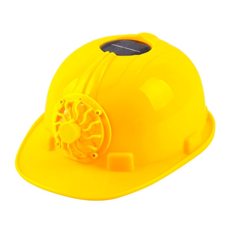 Yellow Solar Powered Cooling Fan Safety Helmet Wor... – Vicedeal
