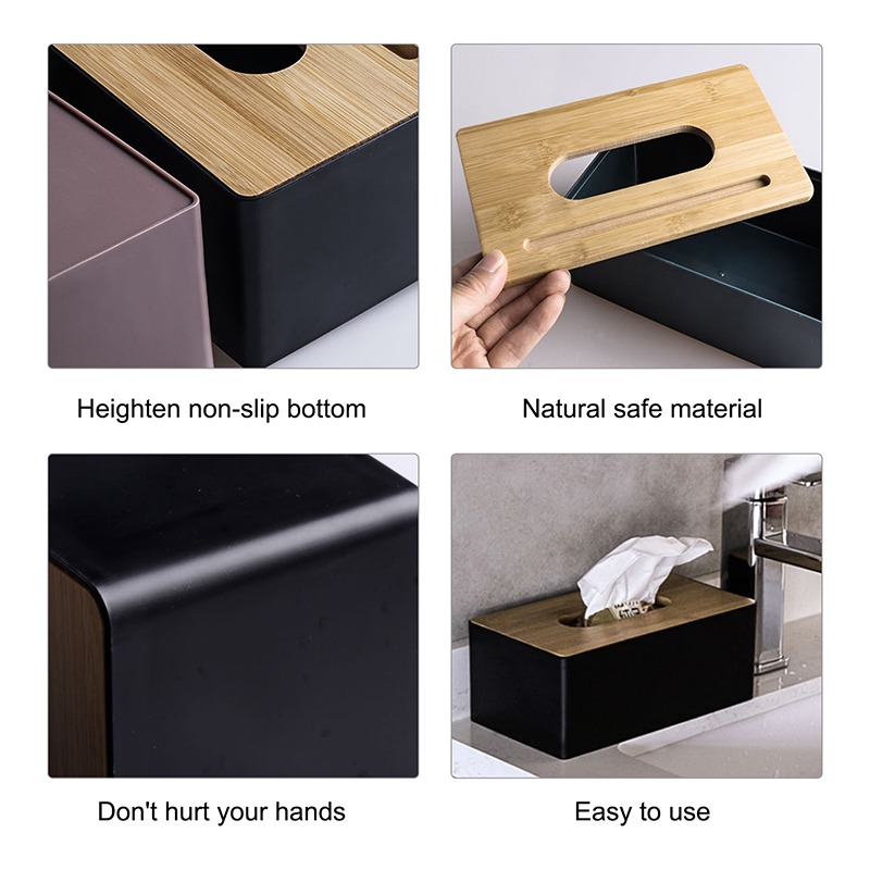 Tissue Holder Wooden Plastic Tissue Box Bag Househ... – Grandado