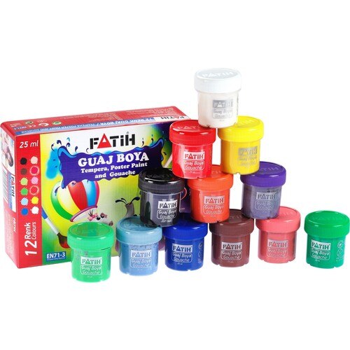 Fatih 12 Color Gouache Paint (12*25 = 300gr.) – Grandado
