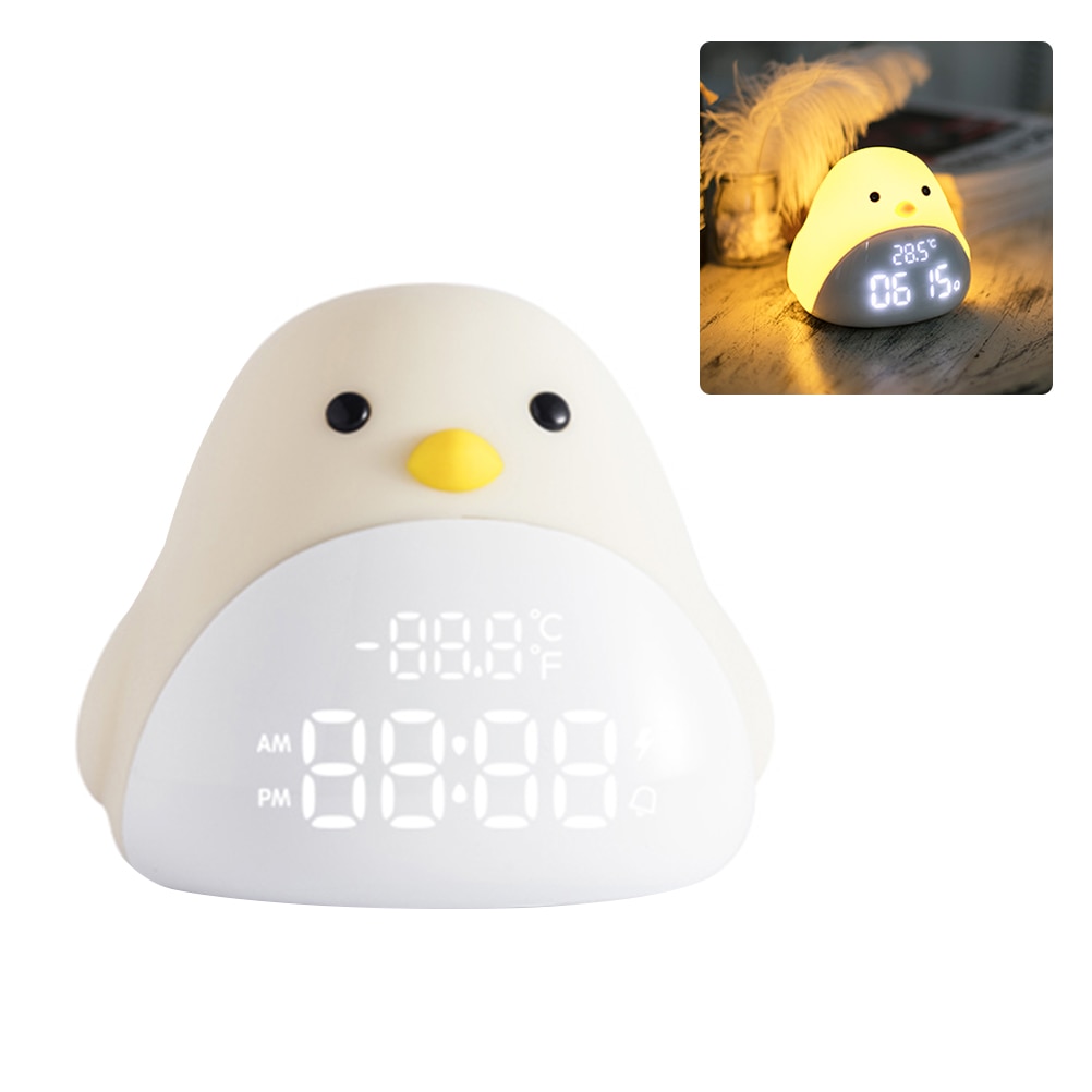 Led Light Alarm Clock Cartoon Cute Time Bird Silic... – Vicedeal