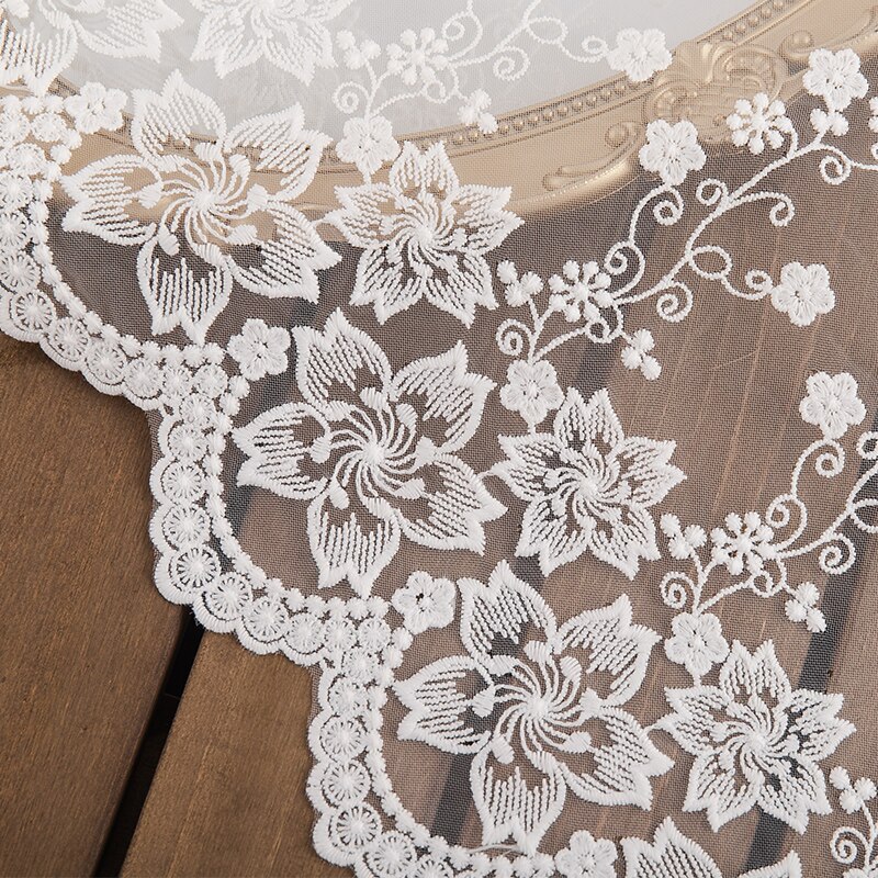 35cm wide lace fabric white flower embroidery lace... – Grandado