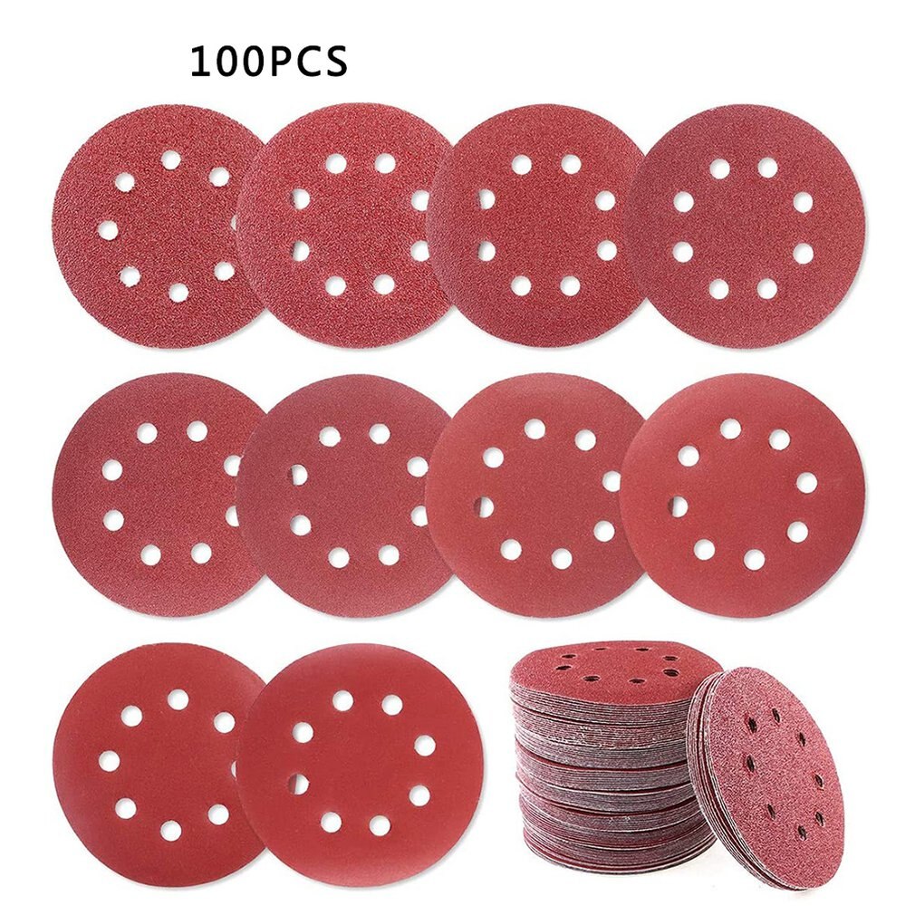 100 stk slibeskive sortiment 5 tommer 8 huller stø... – Grandado