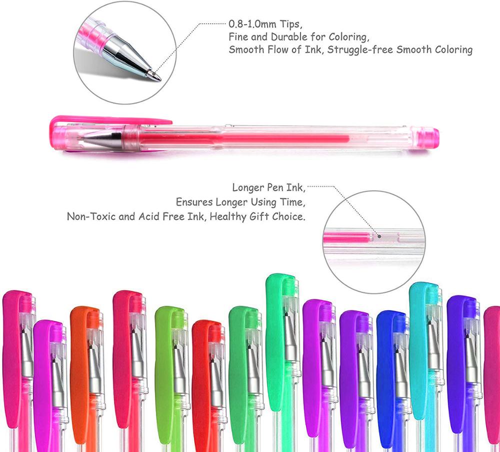 Adult Coloring 24-120 Colors Set with Glitter Meta... – Grandado