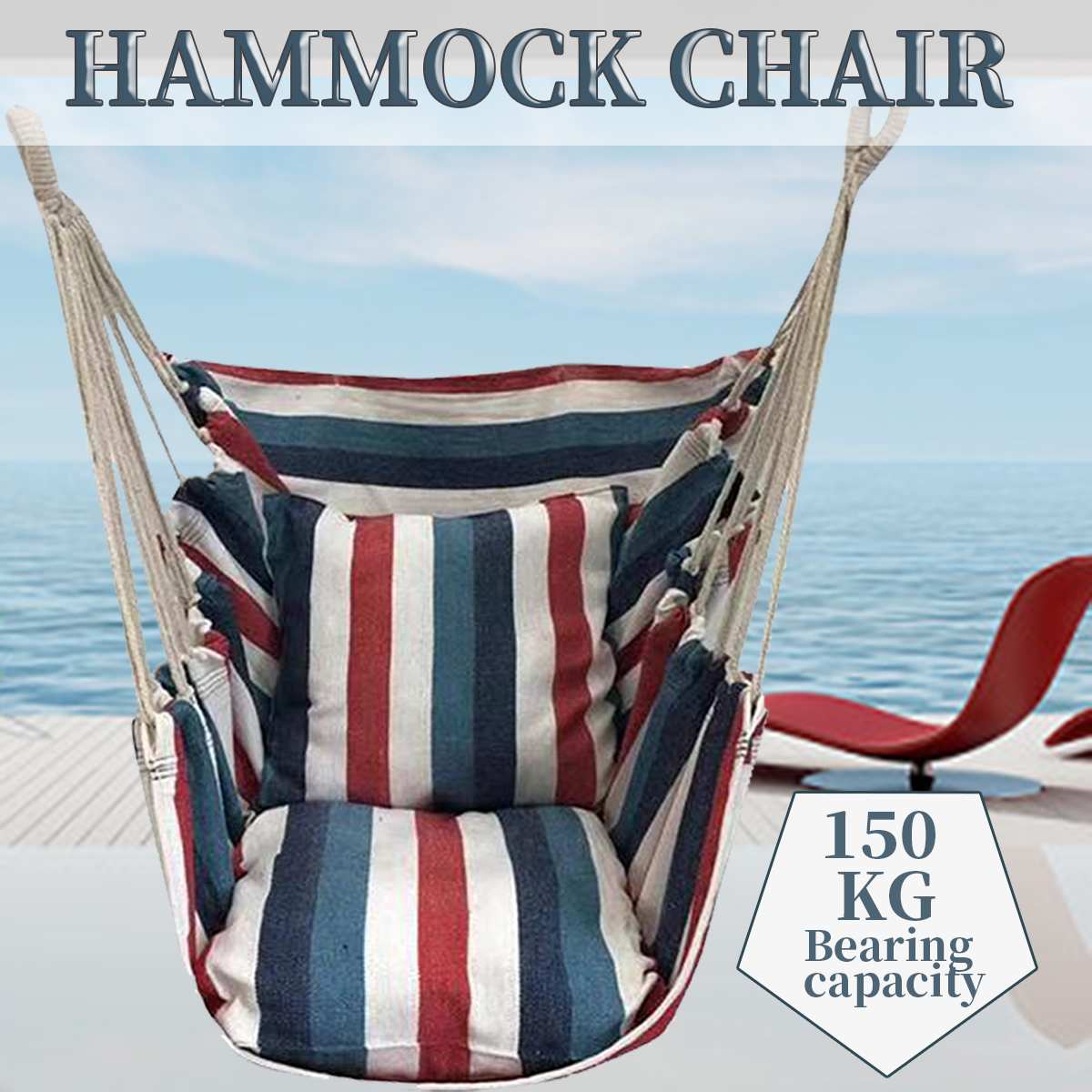 150kg bärbara hängmatta stolar hängande rep stol g... – Grandado