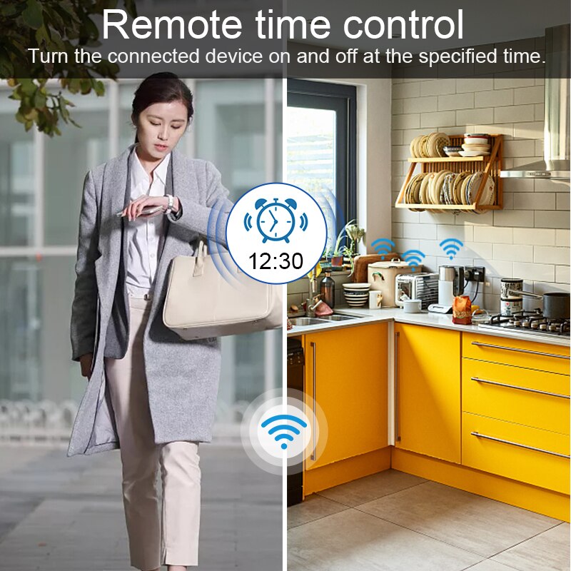 Tuya WiFi EU Smart Plug Wireless Remote Timer Voic... – Grandado