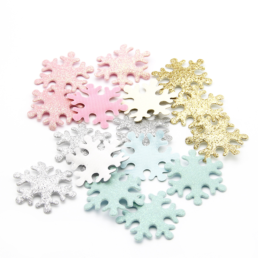 50 stuks 40*40mm Bloem Vorm Vrolijk Kerst Glitter ... – Grandado