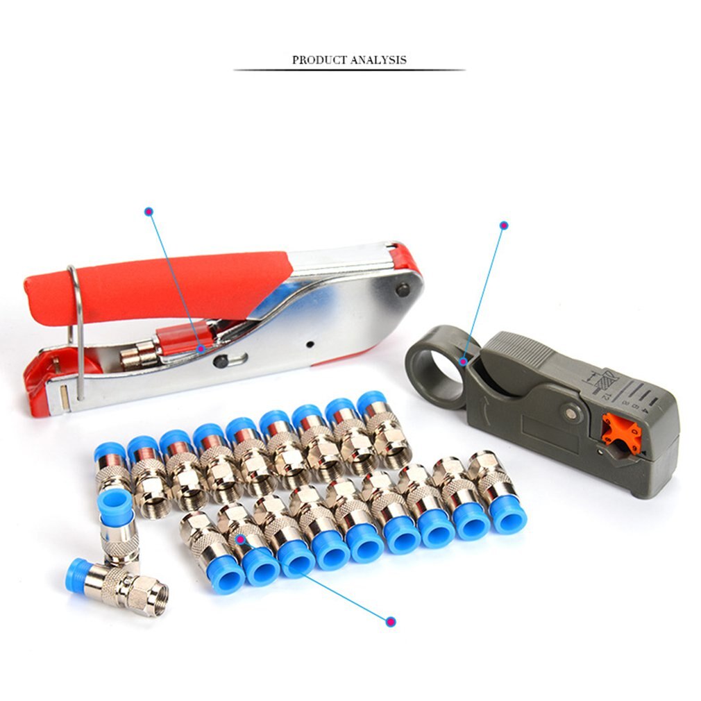 Coaxial Cable Manual Crimping Tool Set Kit For F-T... – Vicedeal