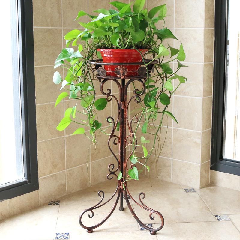 Flower stand flower pot rack single Floor type wro... – Grandado