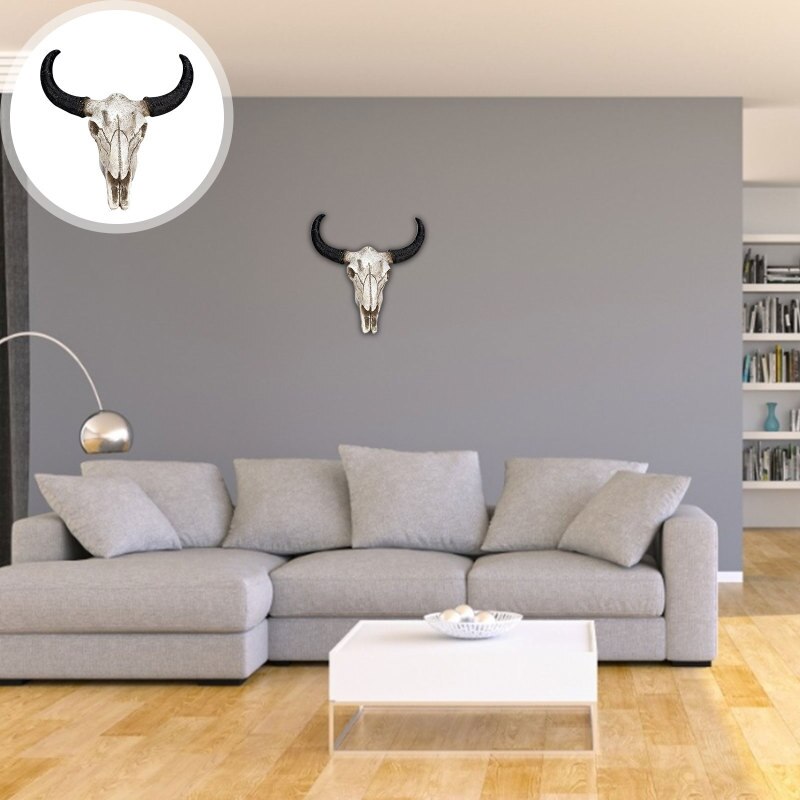 Resin Longhorn Cow Skull Head Wall Hanging Decor 3... – Grandado