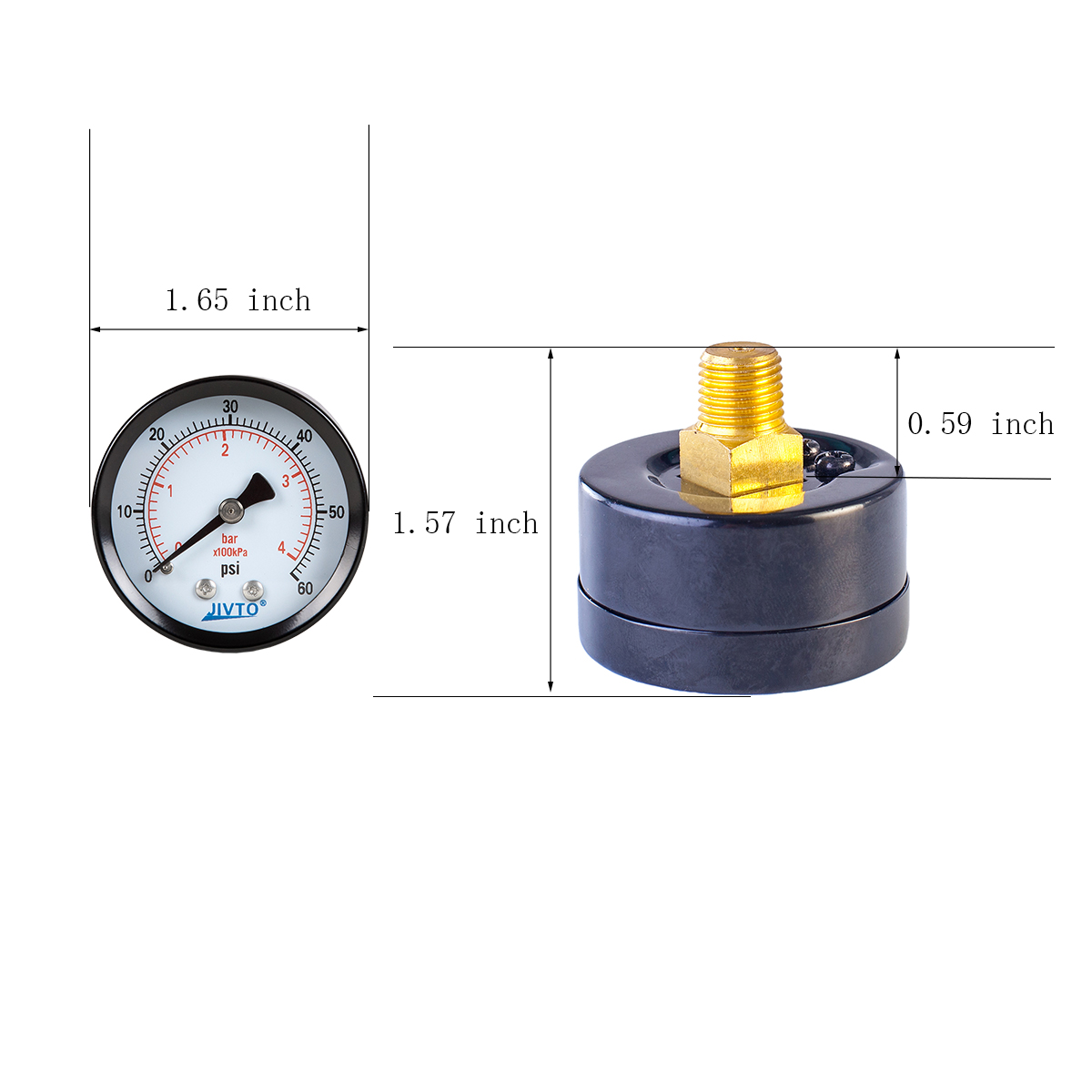 Dry Pressure Gauge, Steel case and Ring, 1-1/2" Di... – Grandado