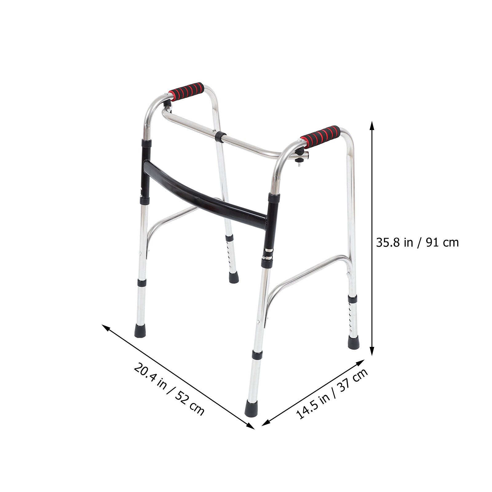 Folding Walker Adjustable Walking Aid Elderly Walk... – Grandado